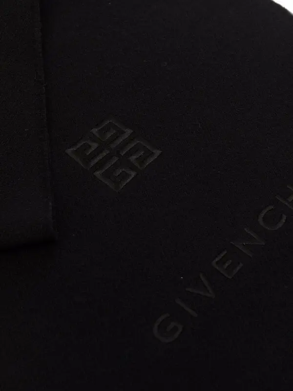 Givenchy Greca-embroidered Wool-cashmere Scarf - Black