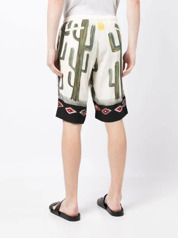 ENDLESS JOY Graphic-print Rayon Shorts