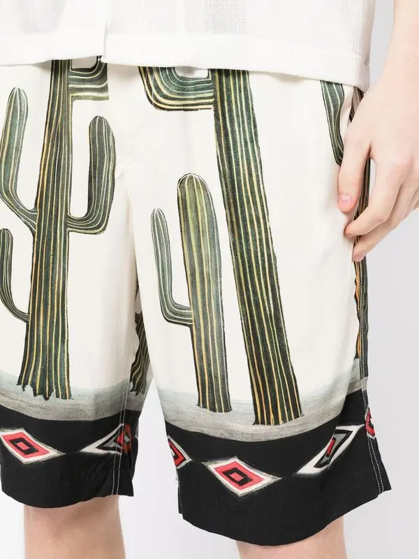 ENDLESS JOY Graphic-print Rayon Shorts