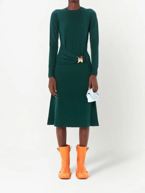 JW Anderson Buckle-waist Midi Dress - Green