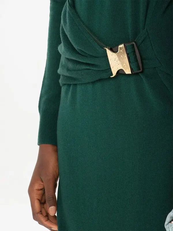 JW Anderson Buckle-waist Midi Dress - Green