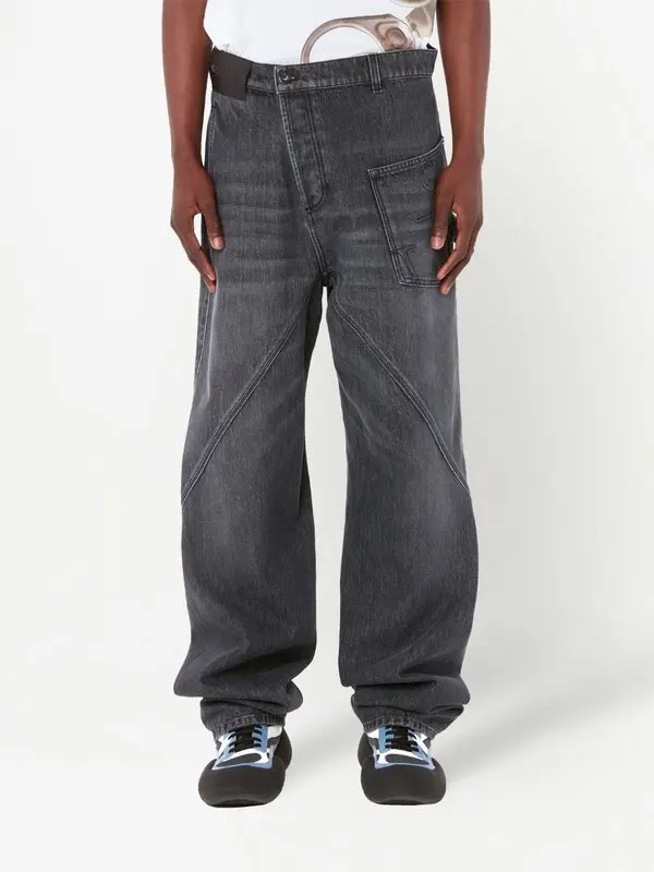 JW Anderson Twisted Workwear Wide Leg Jeans - Grey