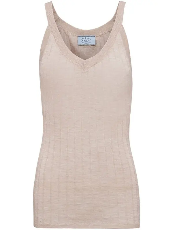 Prada Ribbed Cashmere Tank Top