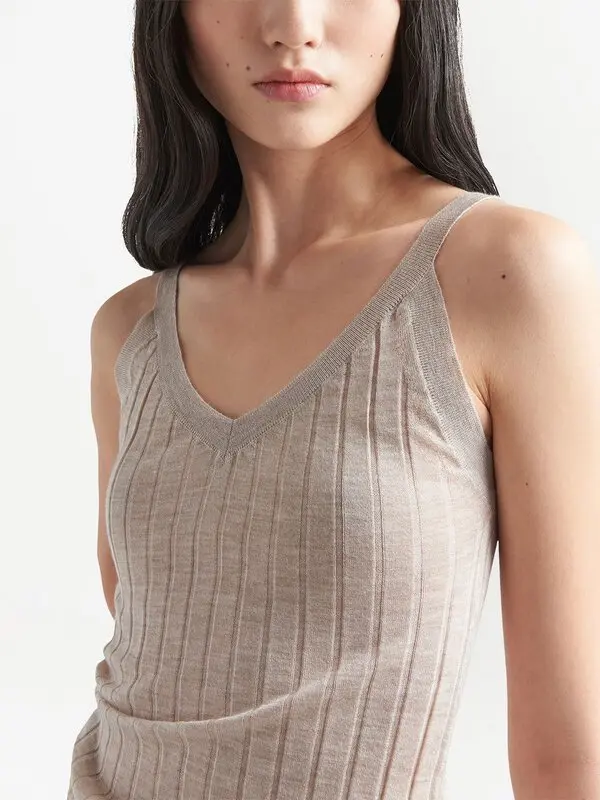 Prada Ribbed Cashmere Tank Top