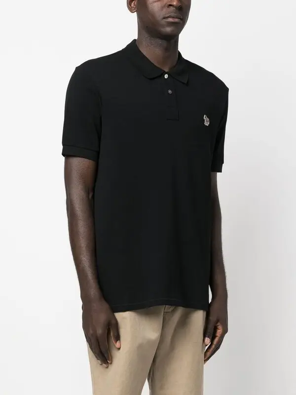 Paul Smith Logo-patch Short-sleeve Polo Shirt - Black