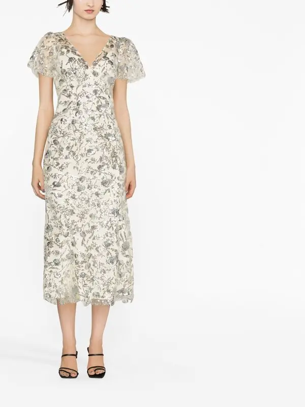 SELF-PORTRAIT Sequin-embellished Tulle Midi Dress
