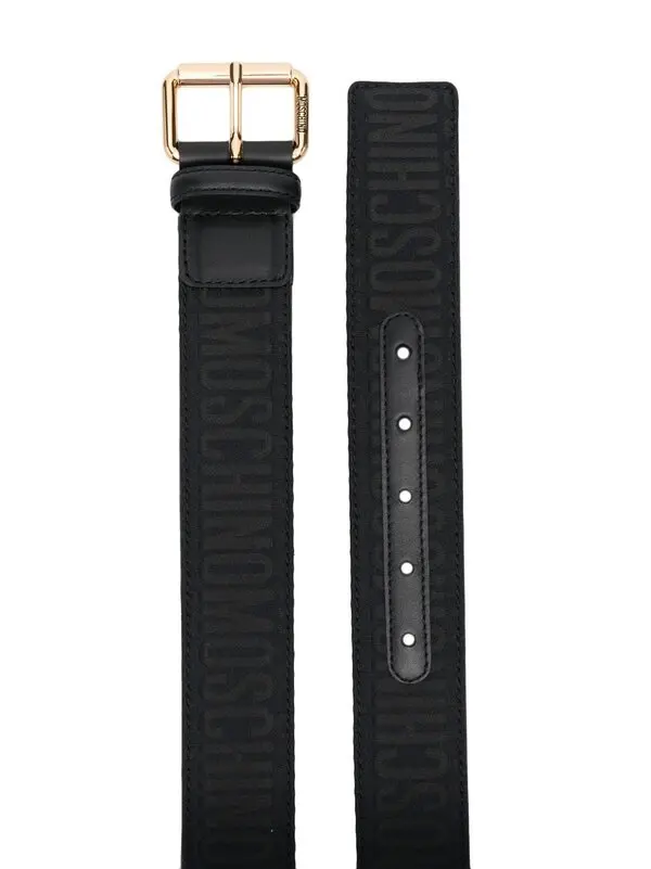 Moschino Monogram Leather Belt