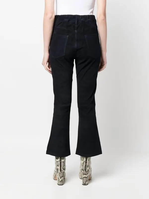 PAULA Flared Suede Trousers - Blue