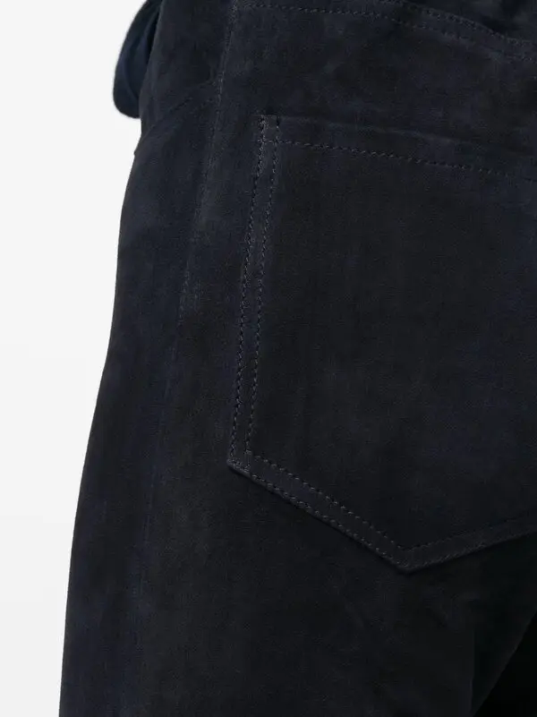 PAULA Flared Suede Trousers - Blue
