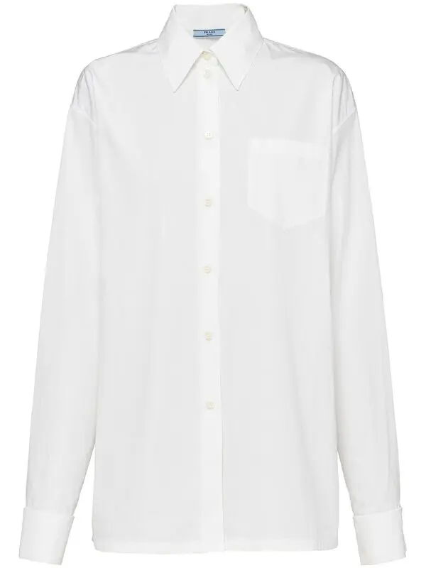 Prada Triangle-logo Poplin Shirt