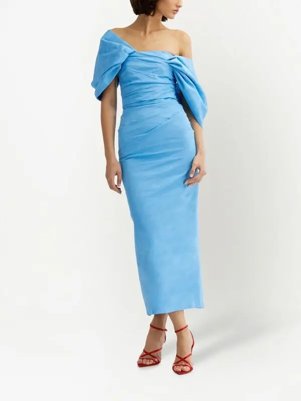 Oscar De La Renta Asymmetric Gathered Dress