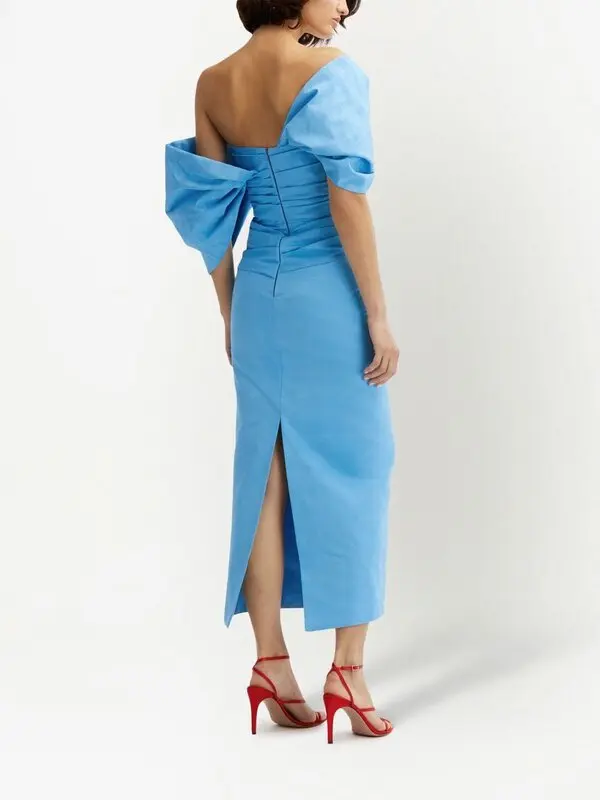 Oscar De La Renta Asymmetric Gathered Dress