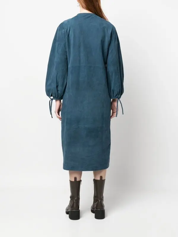 PAULA Long Puff Sleeves Midi Dress