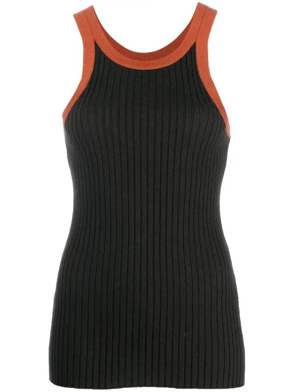 PAULA Ribbed-knit Tank Top - Green