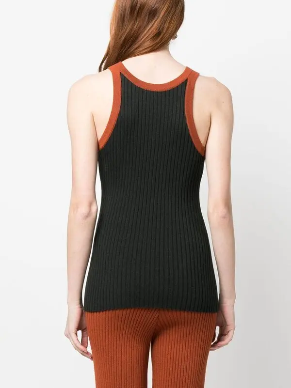 PAULA Ribbed-knit Tank Top - Green