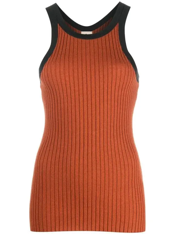 PAULA Ribbed-knit Tank Top - Orange