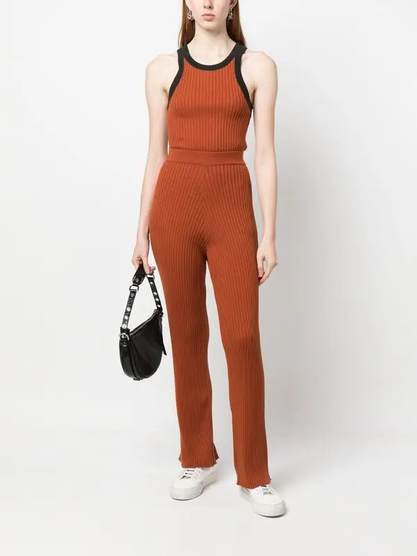 PAULA Ribbed-knit Tank Top - Orange
