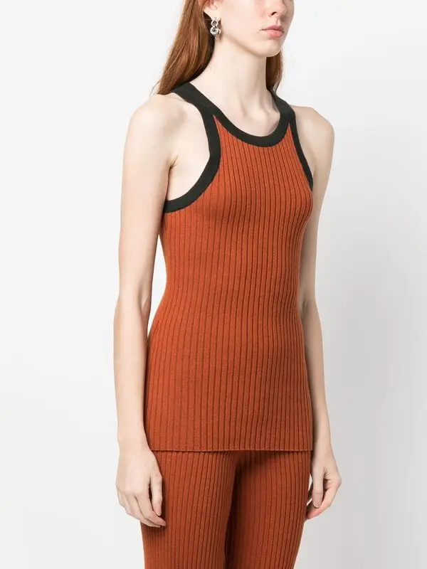 PAULA Ribbed-knit Tank Top - Orange