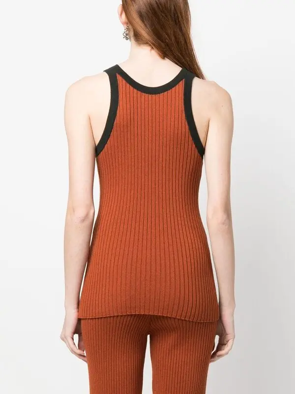 PAULA Ribbed-knit Tank Top - Orange