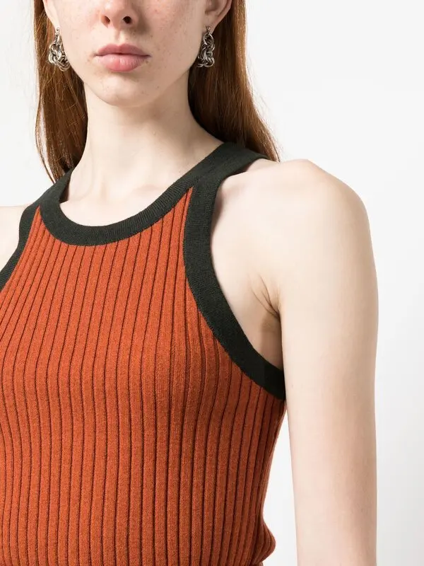 PAULA Ribbed-knit Tank Top - Orange