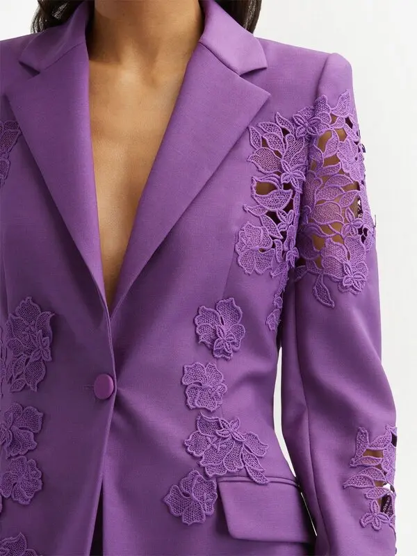 Oscar De La Renta Lace-insert Tailored Blazer