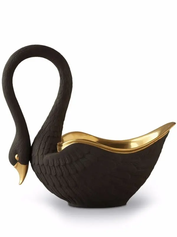 L'Objet Swan Porcelain Bowl - Black