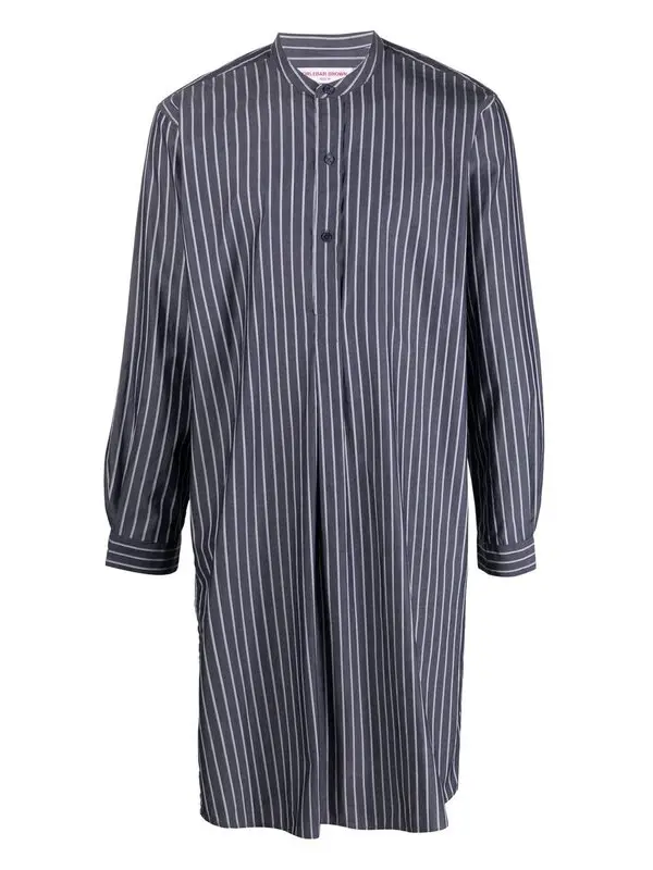 Orlebar Brown Striped Cotton Nightgown - Blue