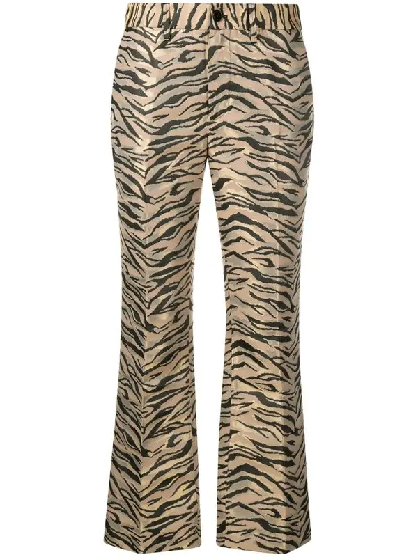 Zadig&Voltaire Animal-print Flared Cropped Trousers