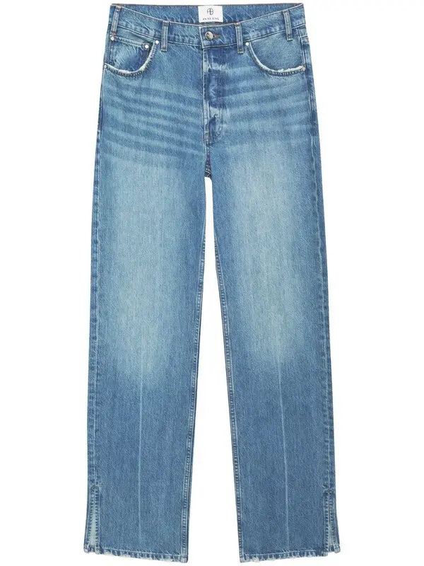 ANINE BING Roy Mid-rise Straight Jeans - Blue