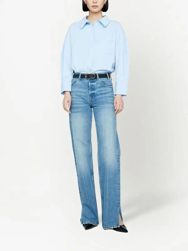 ANINE BING Roy Mid-rise Straight Jeans - Blue
