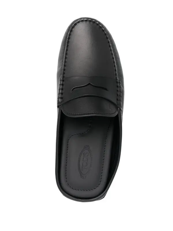 TOD'S Gommino Bubble Leather Mules - Black