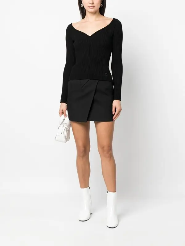 COURREGES V-neck Ribbed Jumper