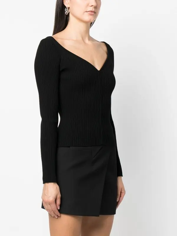 COURREGES V-neck Ribbed Jumper