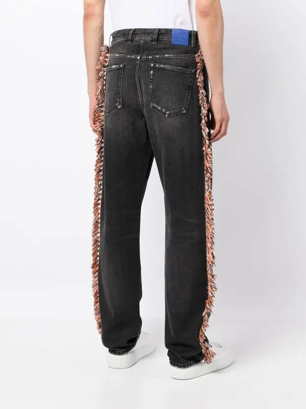 COUNTY OF MILAN Fringe-detail Straight-leg Jeans