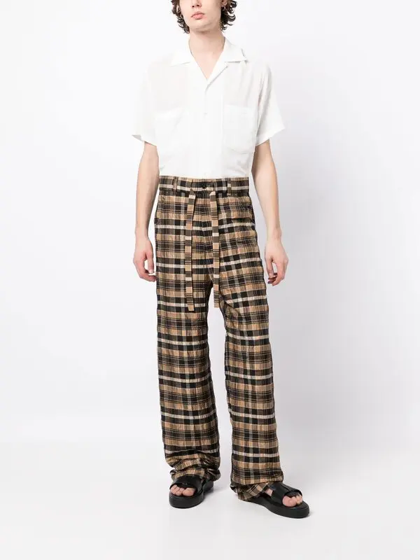 Nanushka Check-pattern Straight-leg Trousers