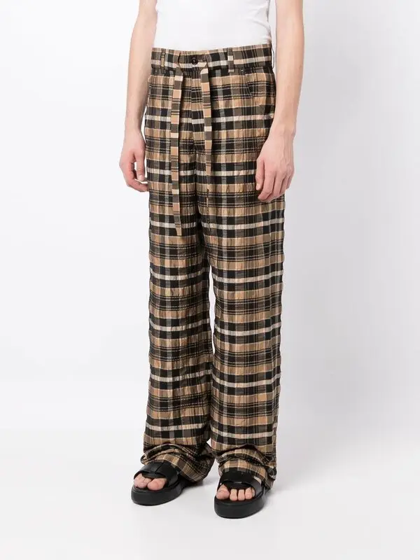 Nanushka Check-pattern Straight-leg Trousers