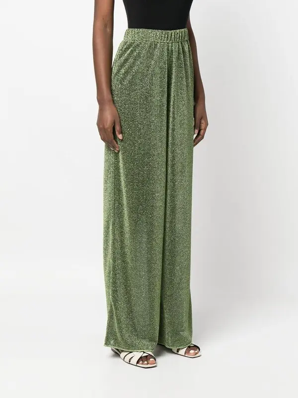 Oseree Lurex-detail Trousers - Green