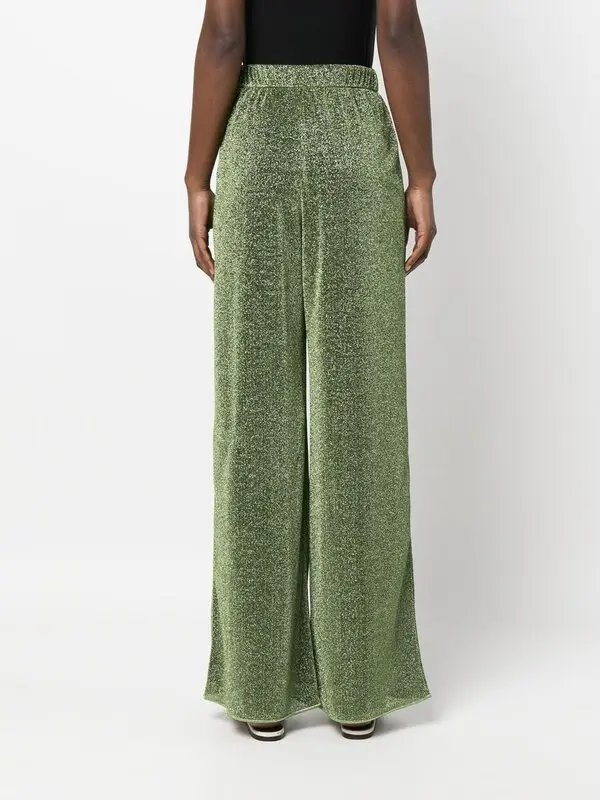 Oseree Lurex-detail Trousers - Green