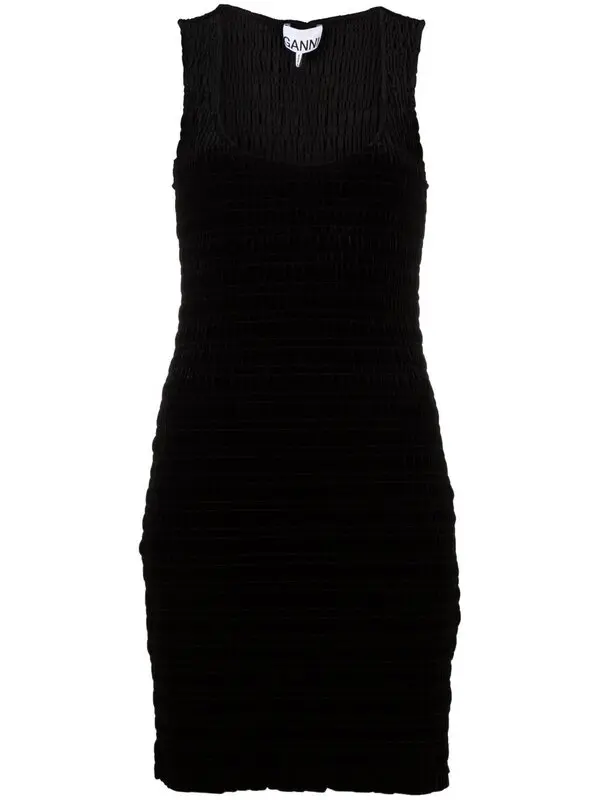 GANNI Scoop-neck Velvet Dress