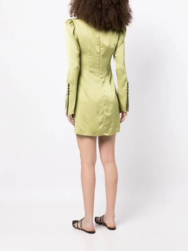 De La Vali Vinyl Mini Dress In Green - 82% Off | Editorialist