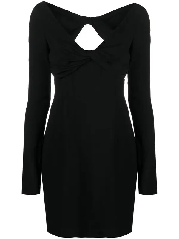 Blumarine Long-sleeve V-neck Minidress