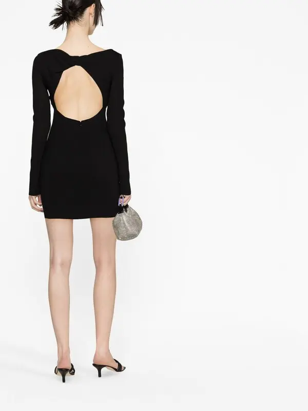 Blumarine Long-sleeve V-neck Minidress