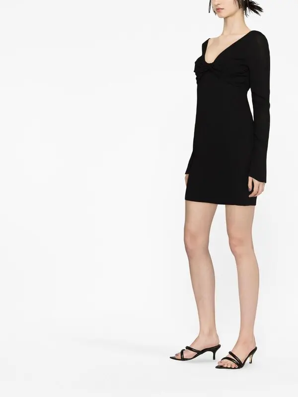 Blumarine Long-sleeve V-neck Minidress