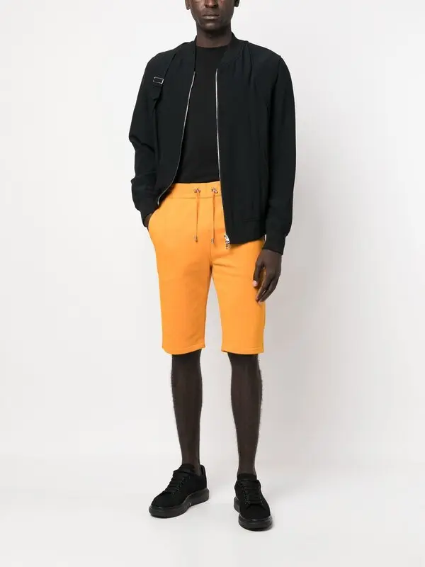 Balmain Drawstring-waist Cotton Shorts - Orange