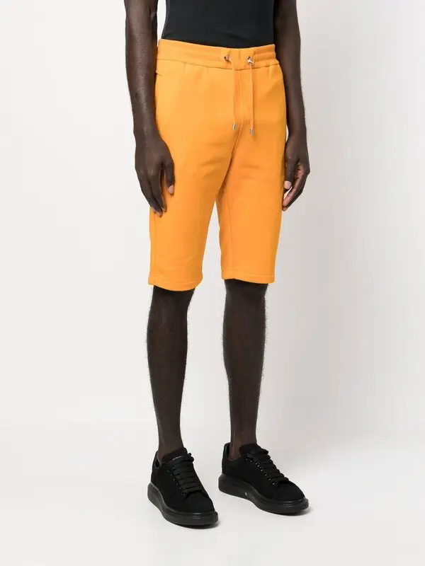 Balmain Drawstring-waist Cotton Shorts - Orange