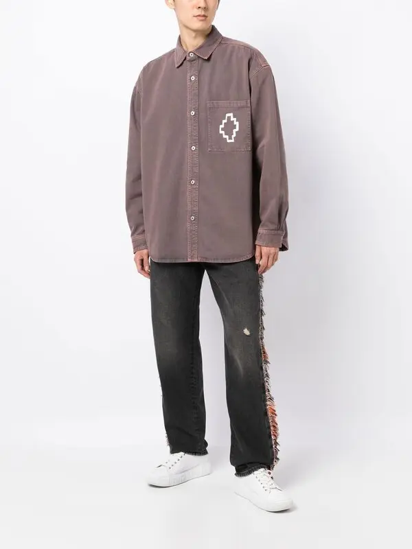 COUNTY OF MILAN Cross-motif Long-sleeved Shirt