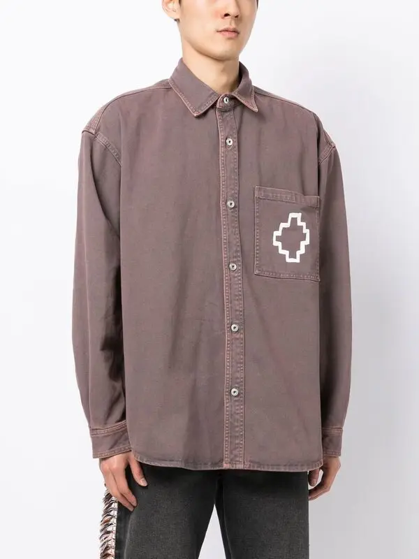 COUNTY OF MILAN Cross-motif Long-sleeved Shirt