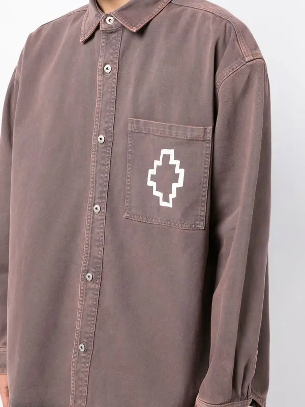 COUNTY OF MILAN Cross-motif Long-sleeved Shirt