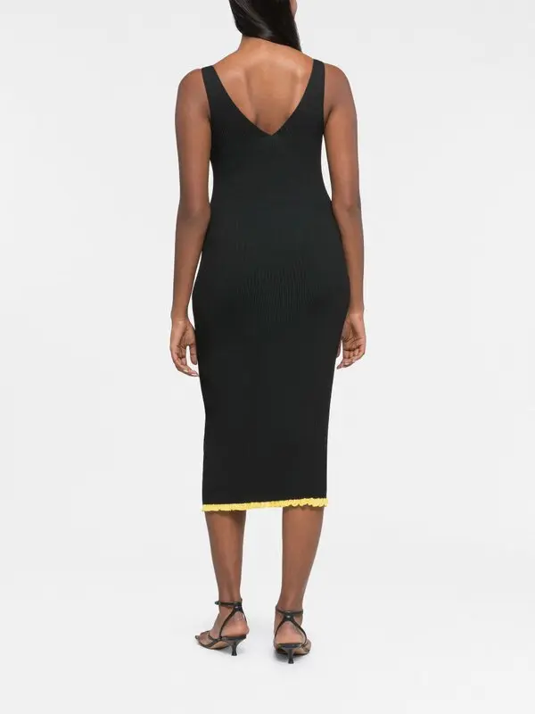AZ FACTORY X Ester Manas V-neck Ribbed Midi Dress