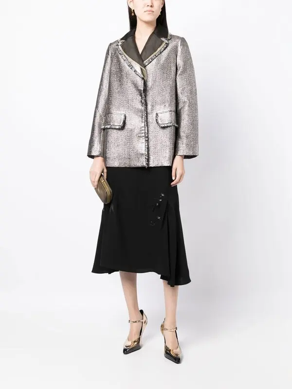 Shiatzy Chen Metallic Fringed-trim Blazer